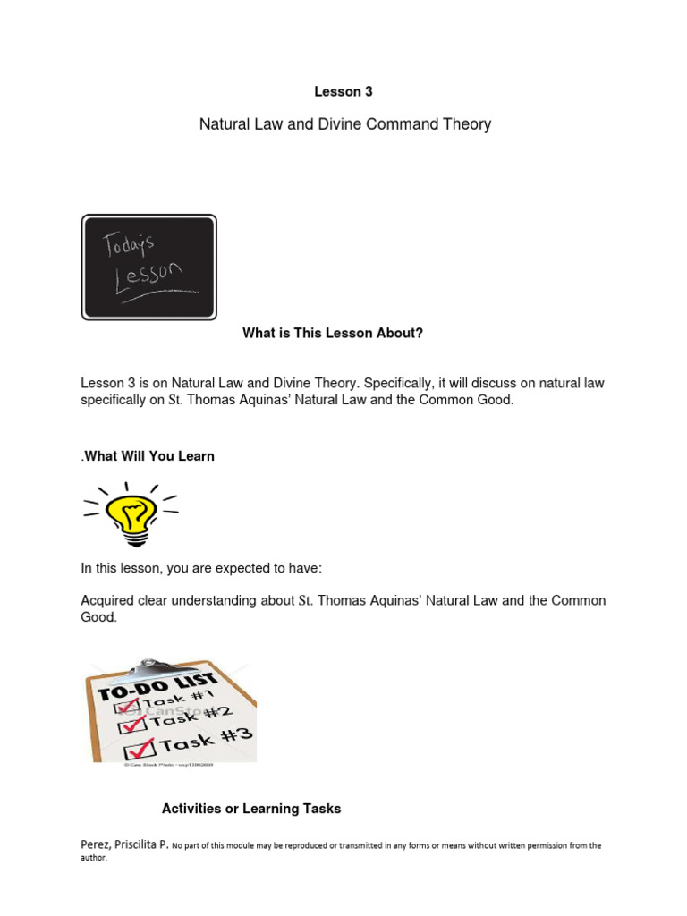 Final Module Lesson 3.ethics | PDF | Thomas Aquinas | Natural Law