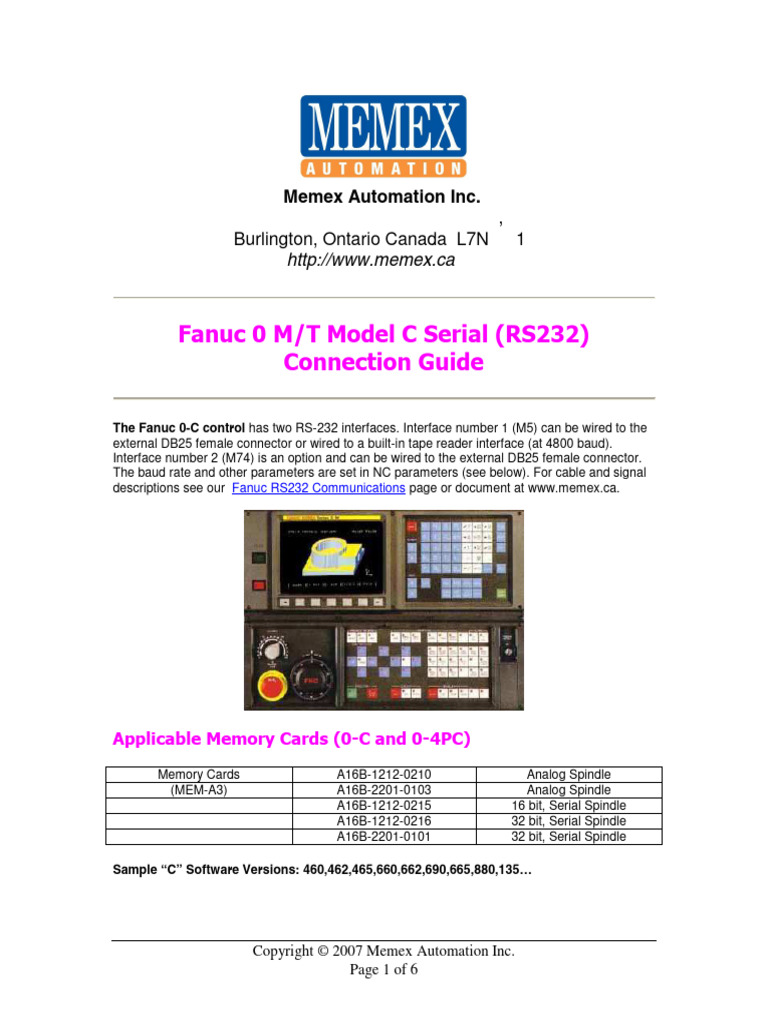 Silo - Tips - Fanuc 0 M T Model C Serial rs232 Connection Guide | PDF | Electronics | Computing