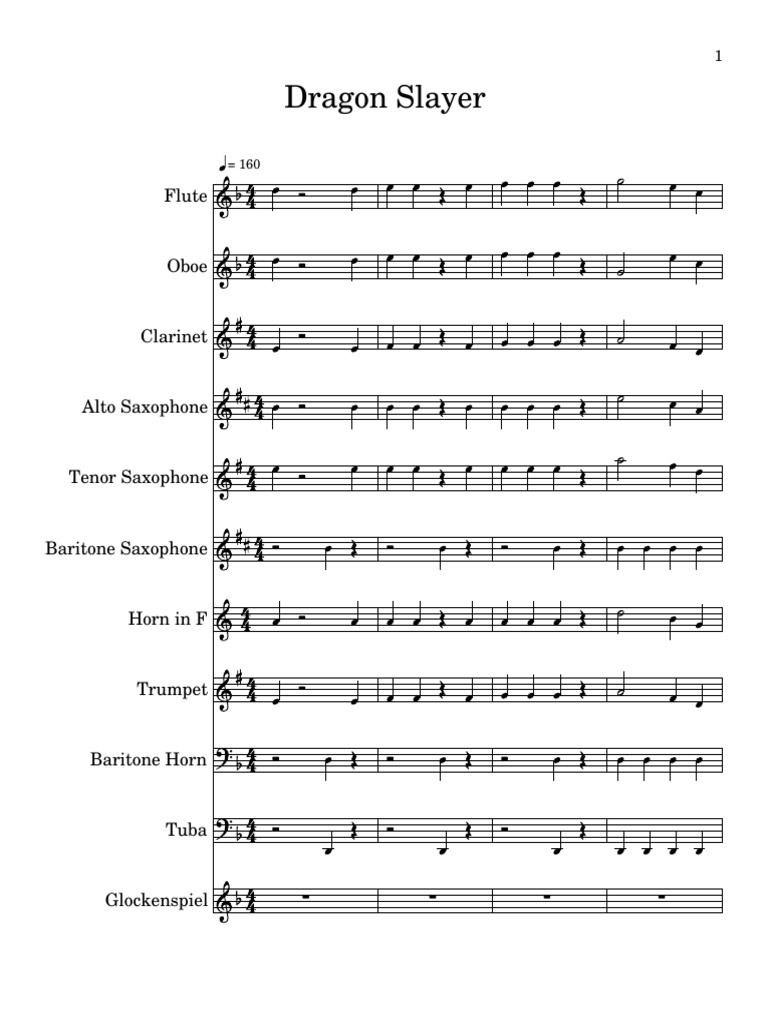 Dragon Slayer PDF | PDF | Saxophone | Aerophones