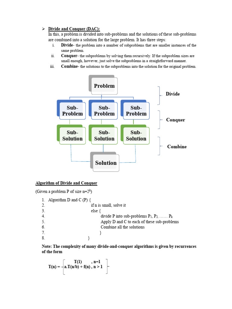 Divide and Conquer | PDF | Mathematical Analysis | Algorithms And Data Structures