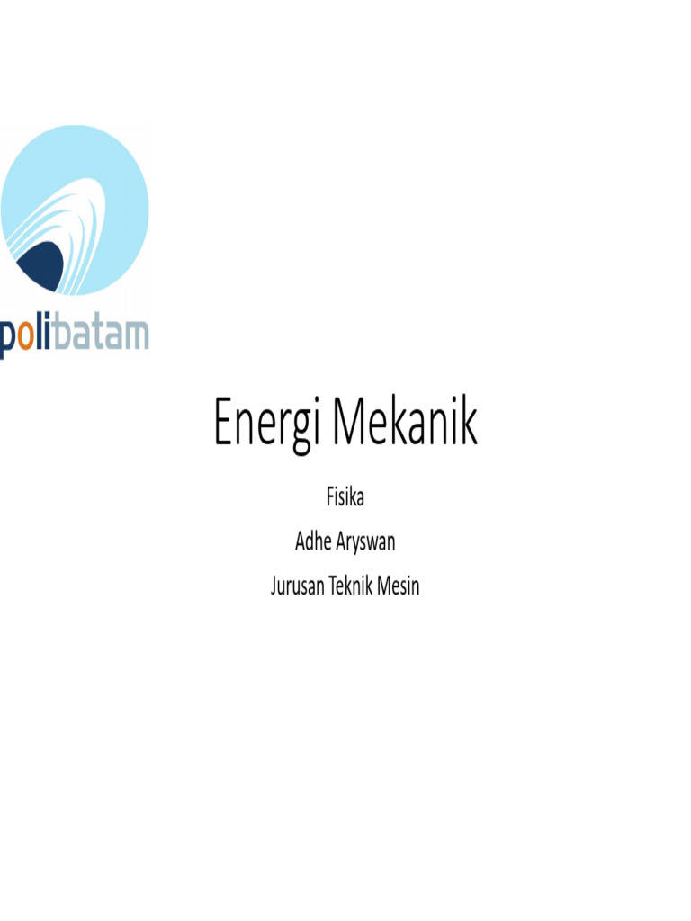 Ciri dan Rumus Energi Mekanik | PDF