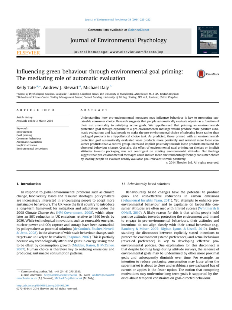 Environment Priming | PDF | Psychology