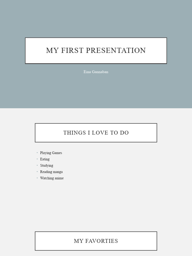 First Presentation | PDF