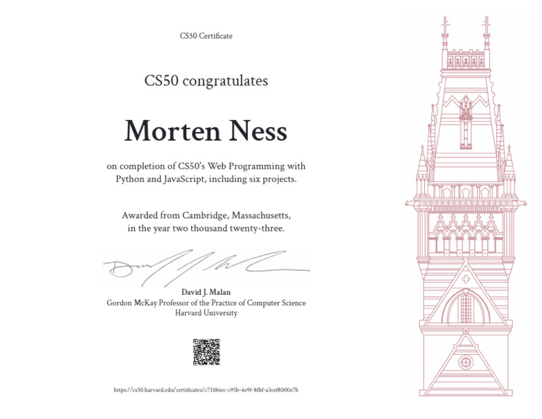CS50 Web Programming Certificate 2023 | PDF