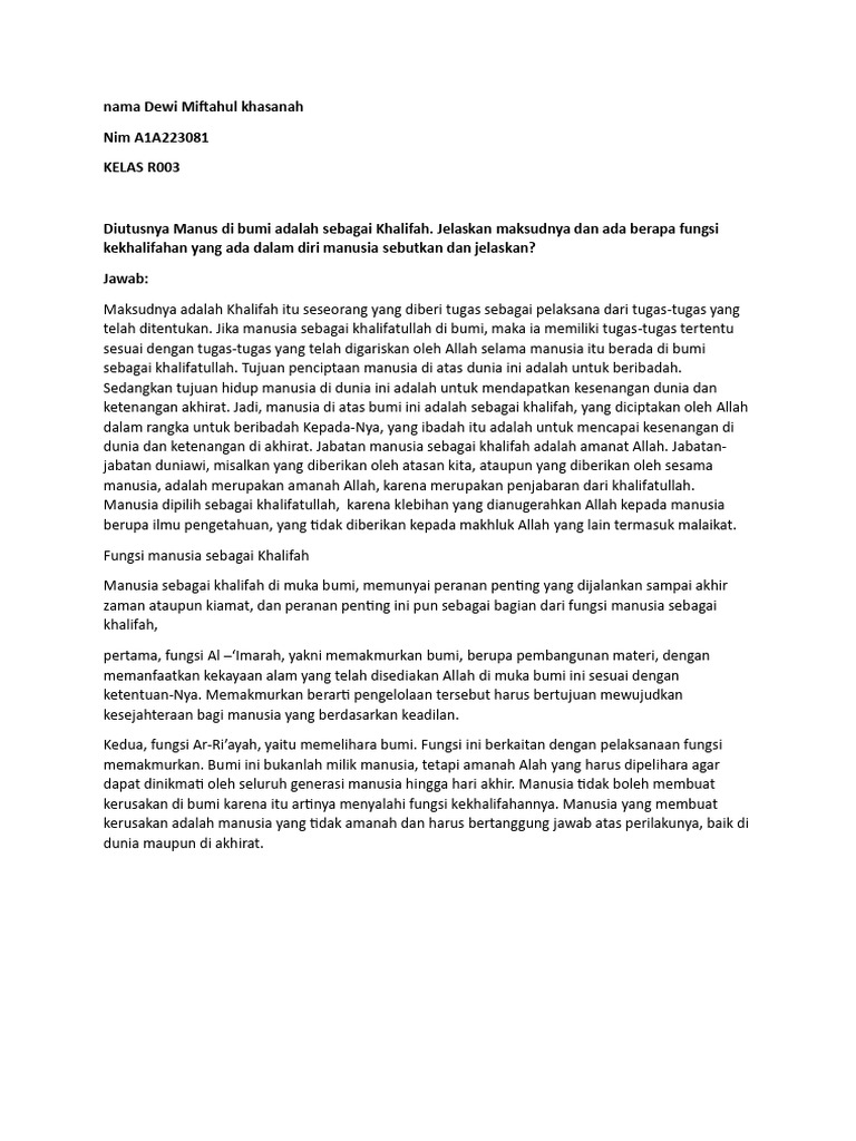 Manusia Sebagai Khalifah | PDF