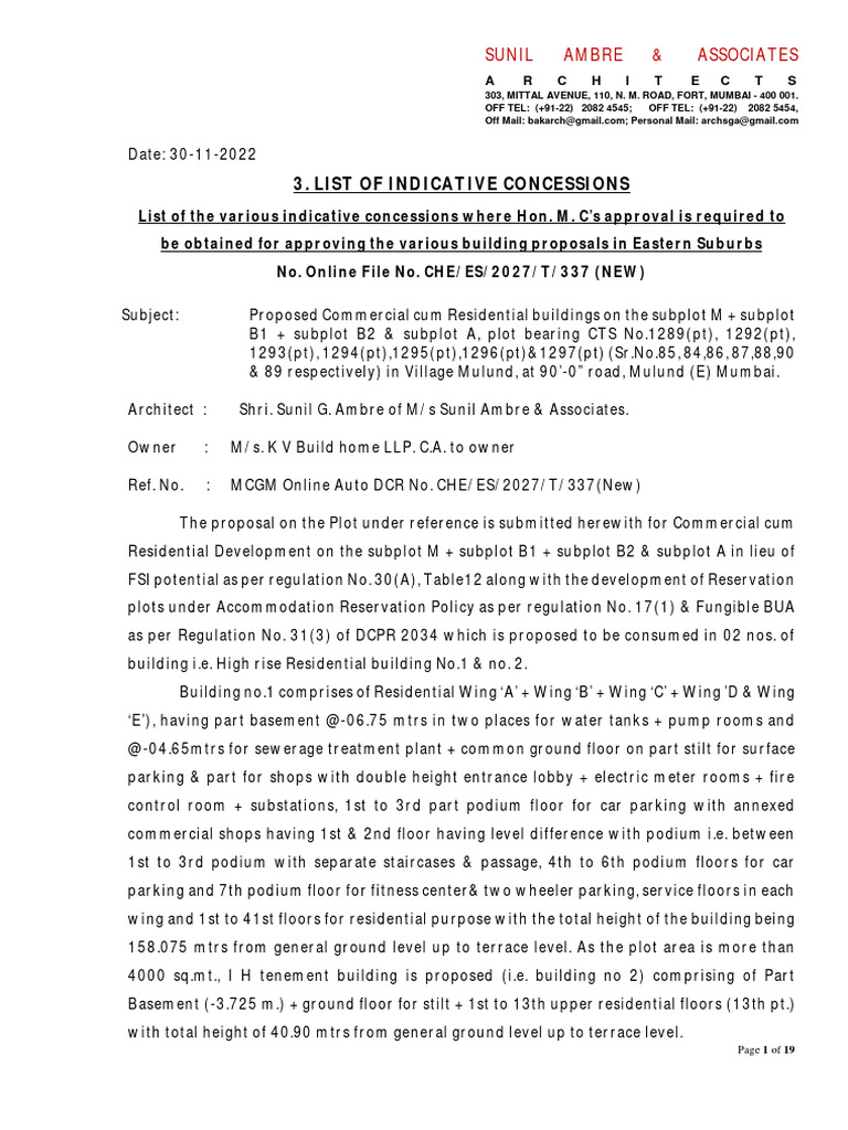 Revised List of Indicative Concessions | PDF | Safety | Buildings And ...