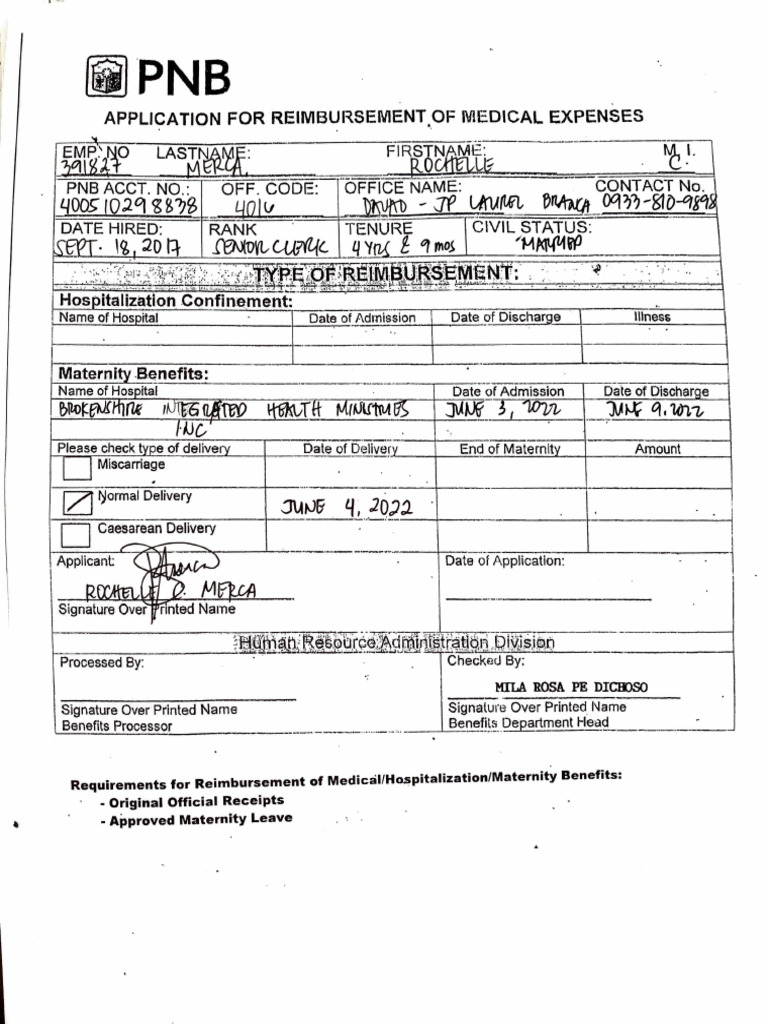 Reimbursement Medical Expense | PDF | Health Sciences | Social Programs