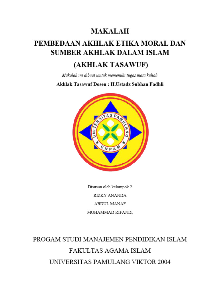 Makalah Unpam | PDF | Agama & Spiritualitas