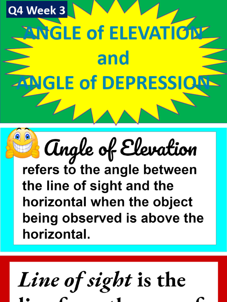 Q4 W3 Angle of Elevation and Depression | PDF | Elementary Mathematics ...