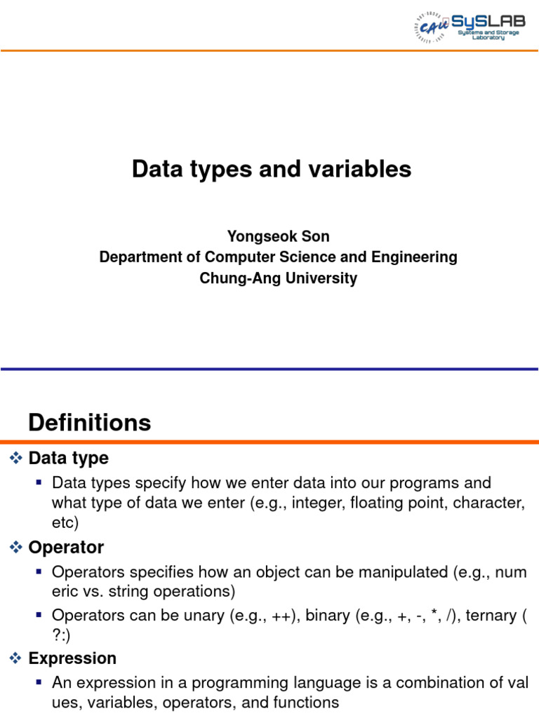 Chapter2 Data Types And Variables Pdf Variable Computer Science Data Type