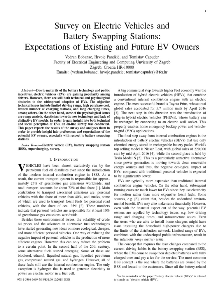 EV Owners' Expectations on Battery Swapping | PDF | Electric Vehicle ...