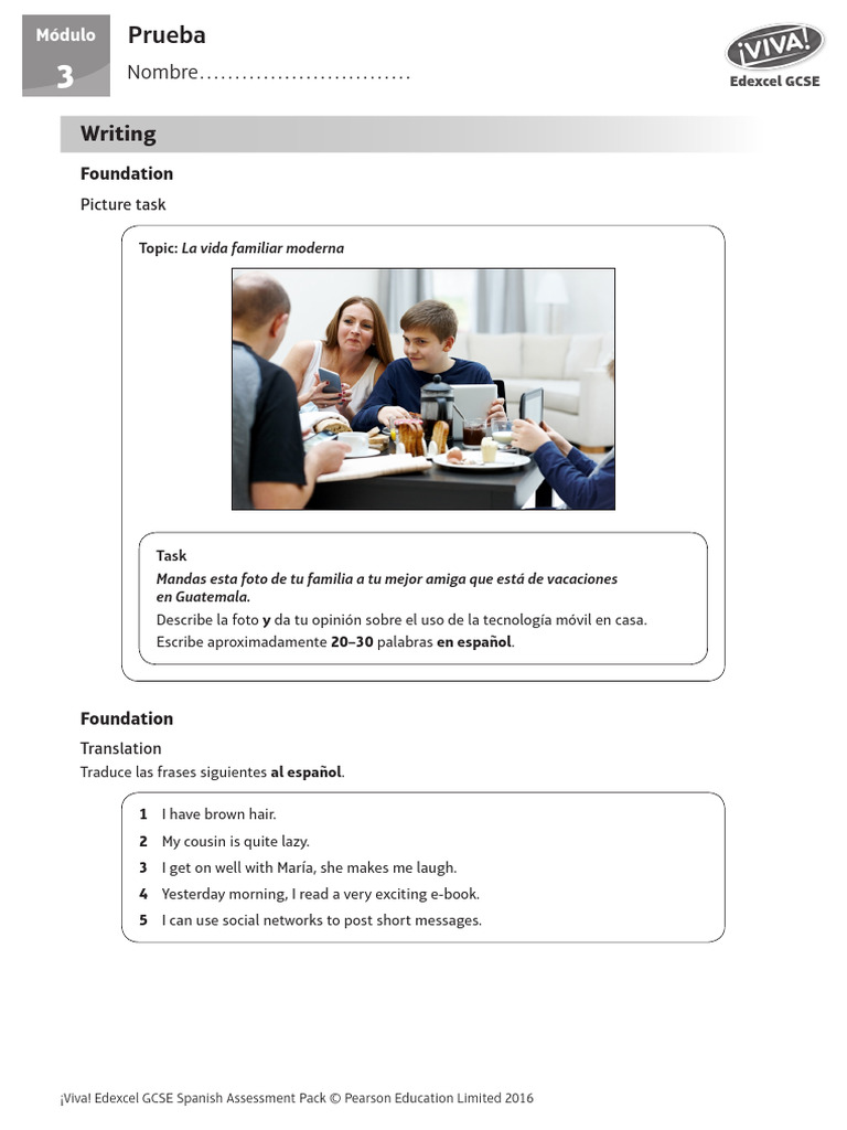 Viva Edexcel Gcse Ap m3 Writing | PDF