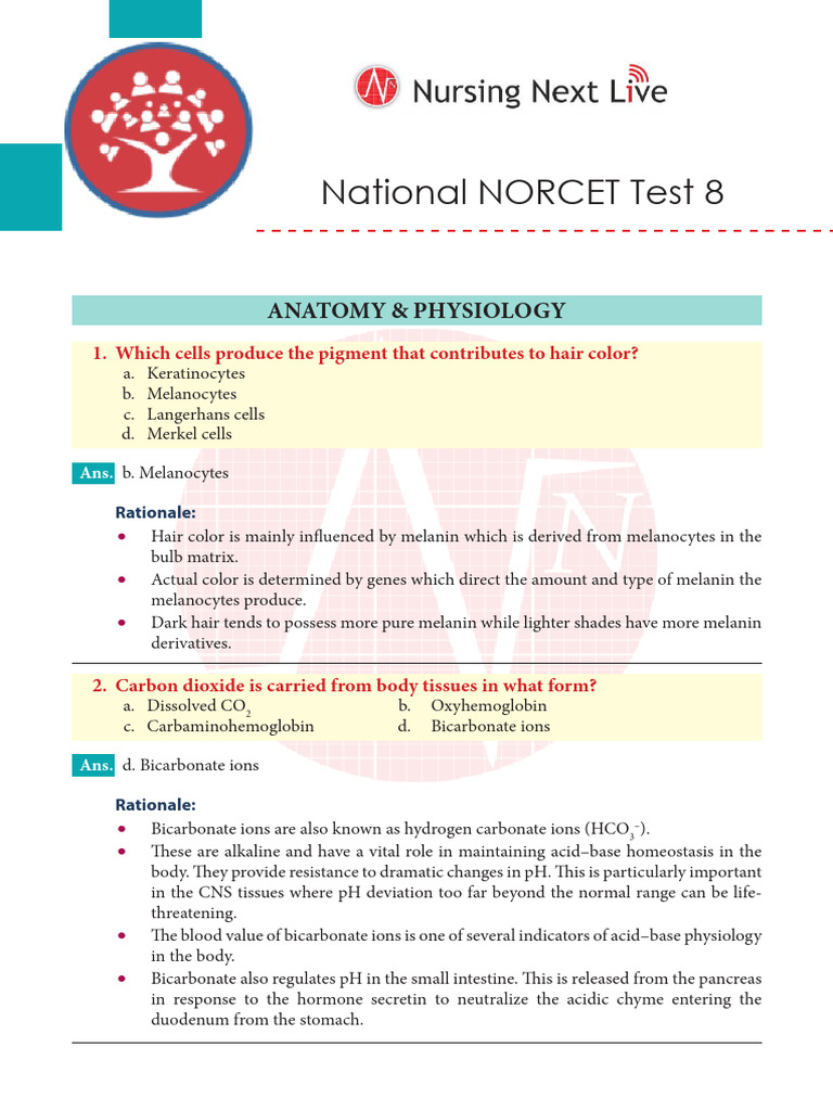 National NORCET Test-8 | PDF | Neuron | Axon