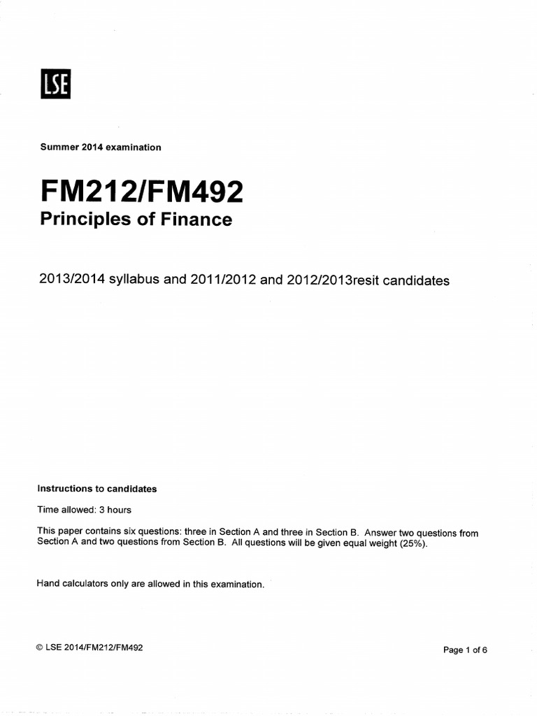 FM212 2014 Paper | PDF