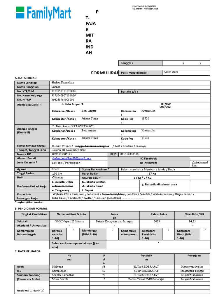 FRM 001 - Application Form Crew R01 (5) (1) (2) . | PDF