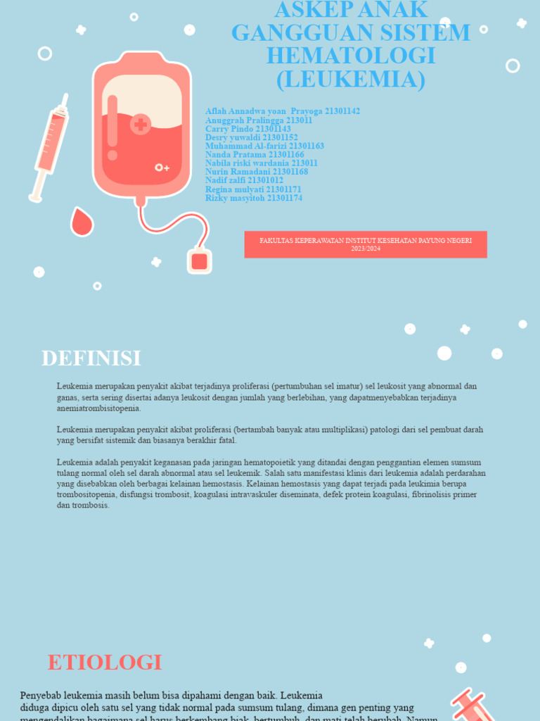 Askep Anak Gangguan Sistem Hematologii (Leukemia) | PDF