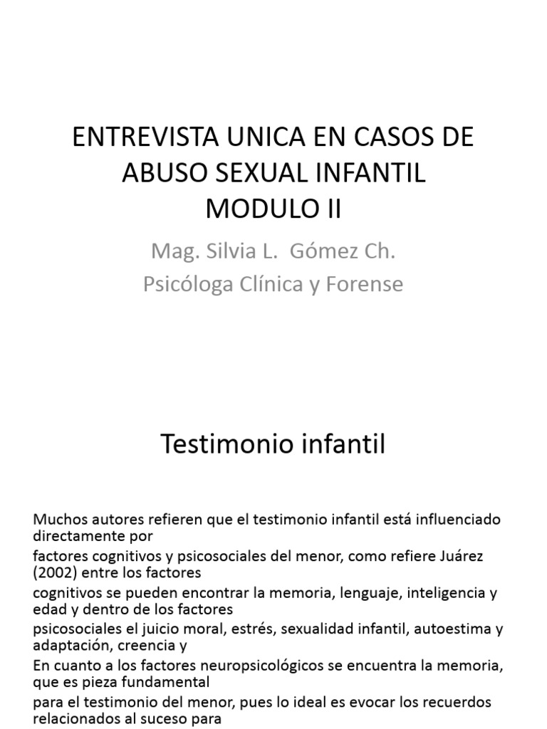 2 3 Ppt Entrevista Unica En Casos De Abuso Sexual Infantil Ipape 2