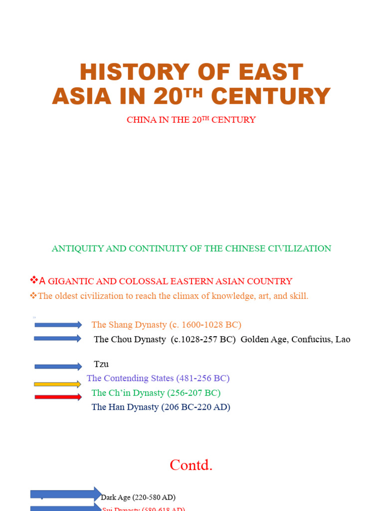 20th Century East Asia: China's History | PDF | Opium | British Empire