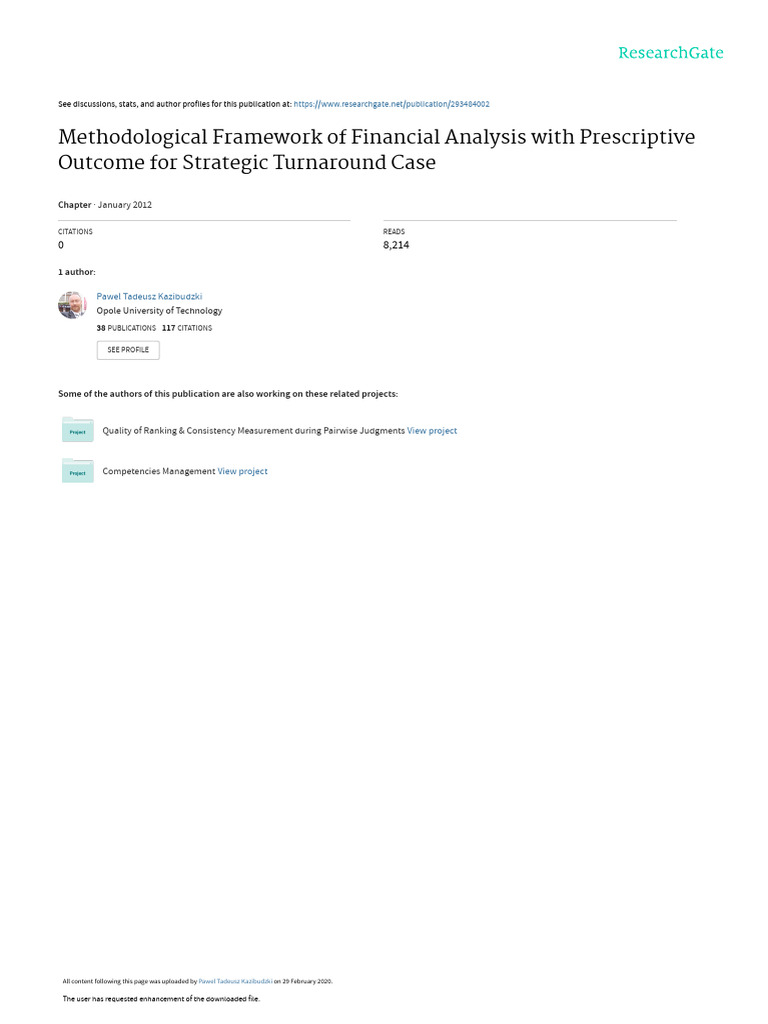 Methodological Framework of Financial Analysis Wit | Download Free PDF ...