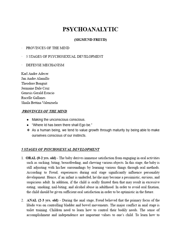 PSYCHOANALYTIC | PDF | Id | Psychoanalytic Schools