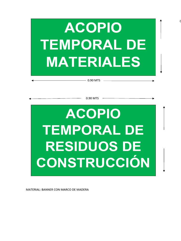 Letrero Materiales - Construccion | PDF