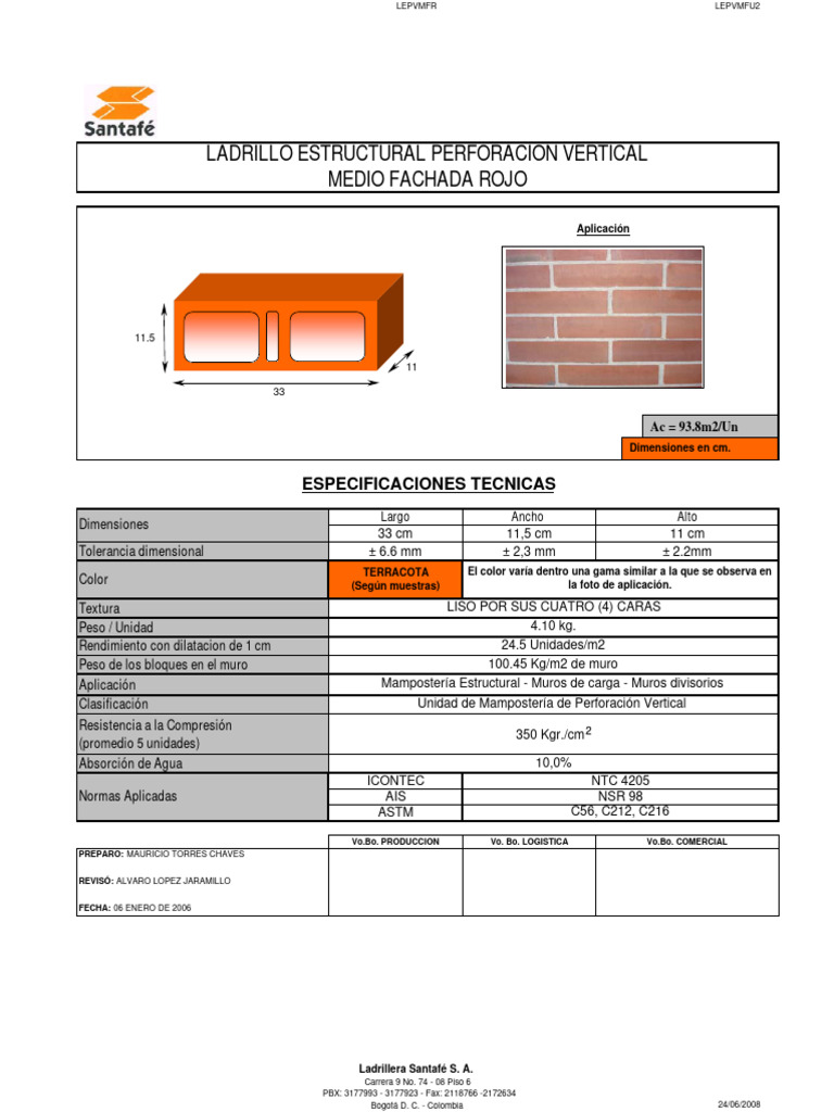 Lepvmfr Arcilla 11x11.5x33 | PDF | Albañilería | Edificio sustentable