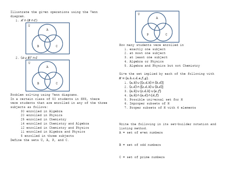 Sets Exercises | PDF