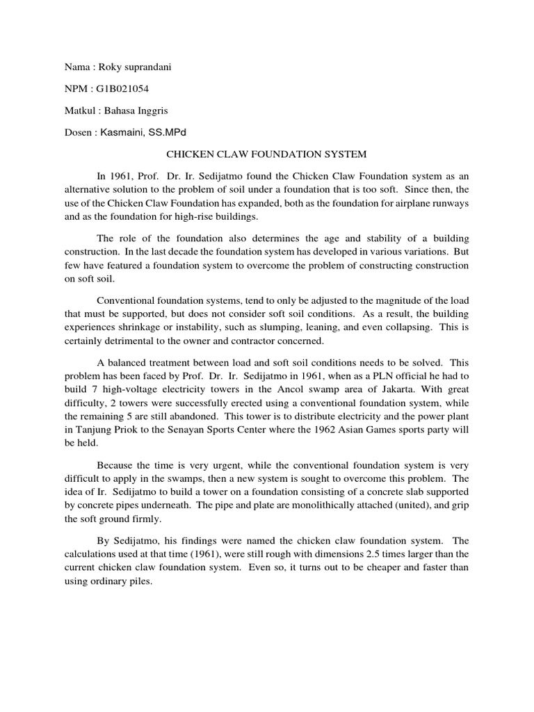 Chicken Claw Foundation System | PDF | Electrical Engineering | Electricity
