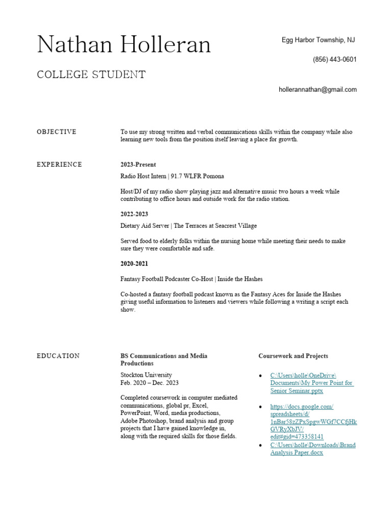 My Resume | PDF | Communication | Computing