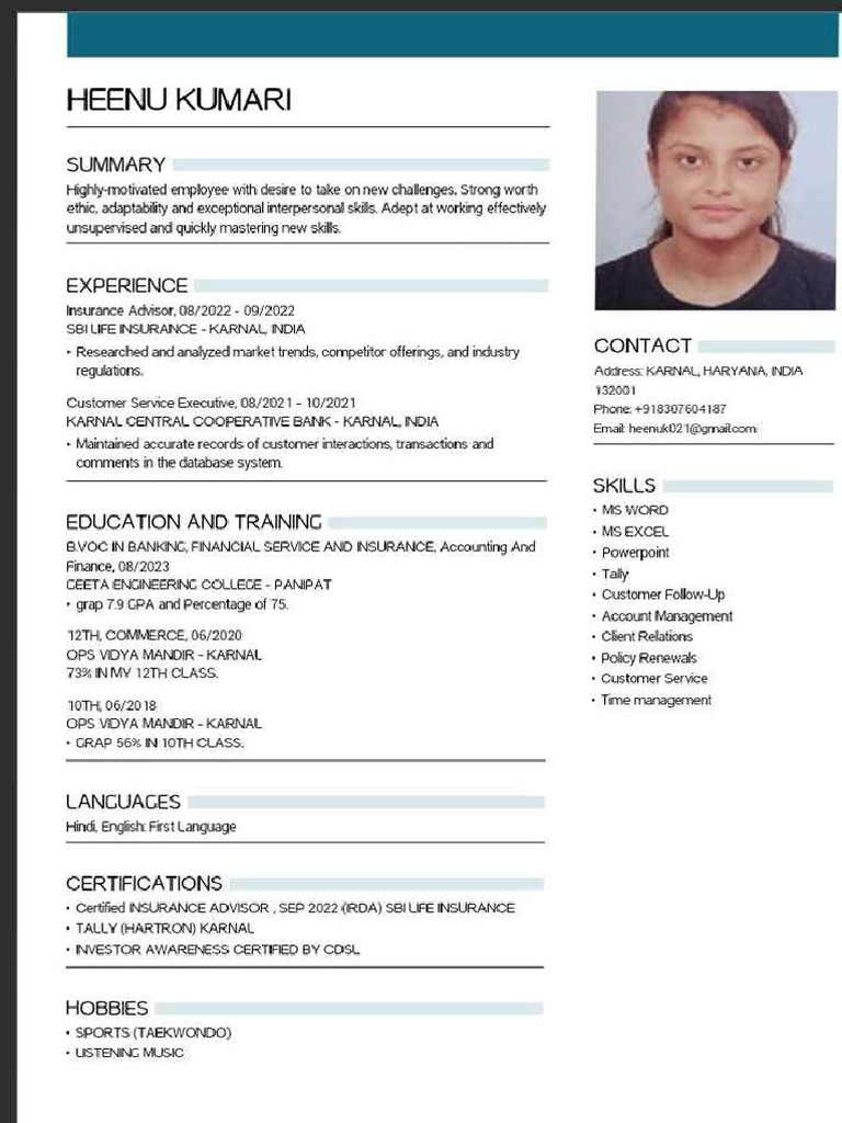 Heenu CV Final | PDF