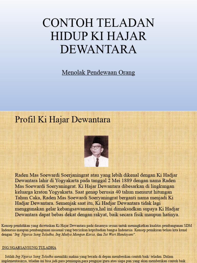 Contoh Teladan Hidup Ki Hajar Dewantara | PDF