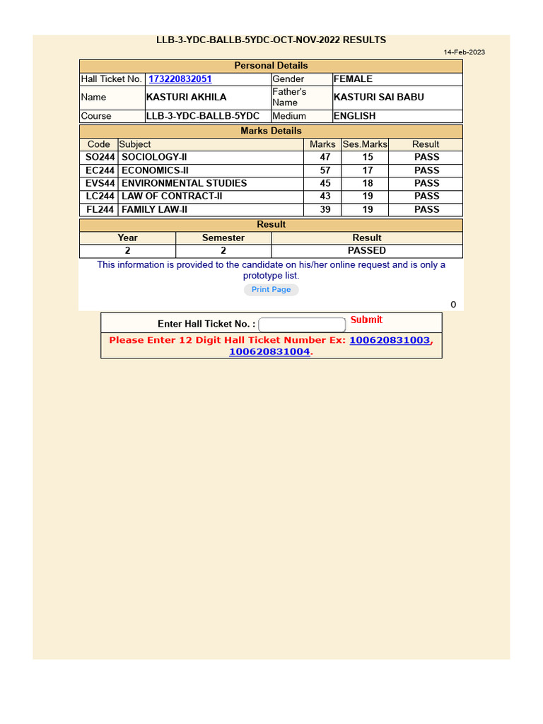 Osmania University Results - 2023 | PDF