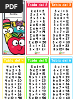 Tablas de Multiplicar Del 1 Al 12 en Blanco y Negro en Una Hoja | PDF