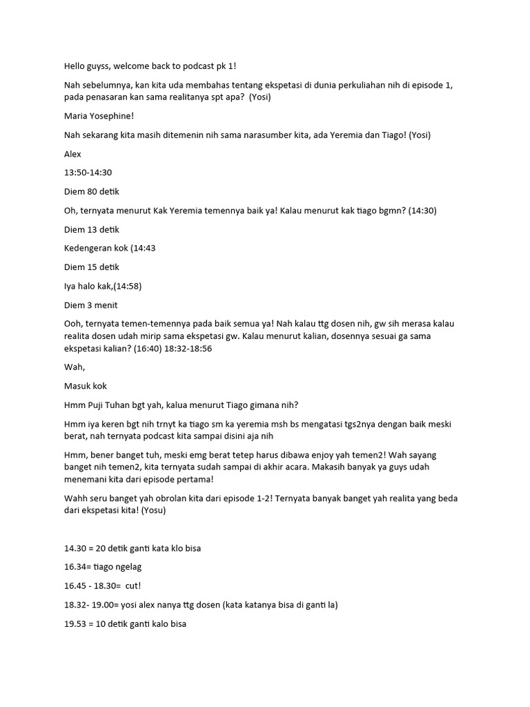 Script Podcast | PDF