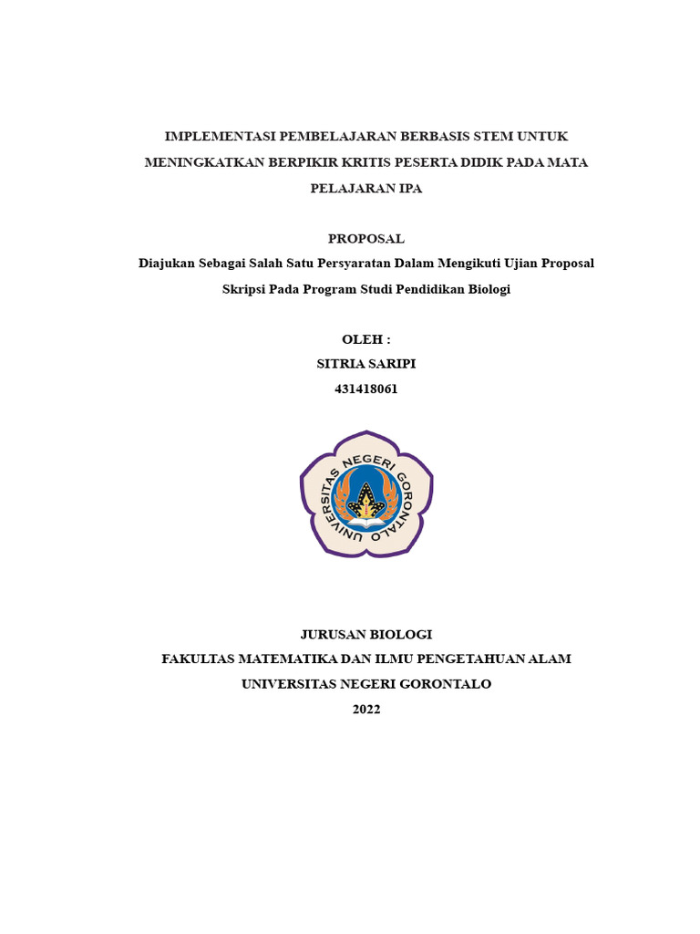 Pembelajaran STEM Tingkatkan Berpikir Kritis IPA | PDF