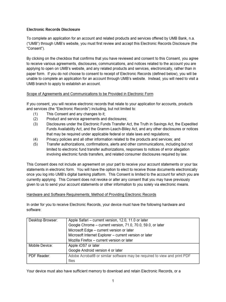 Electronic Records Disclosure | PDF | Computing | Software