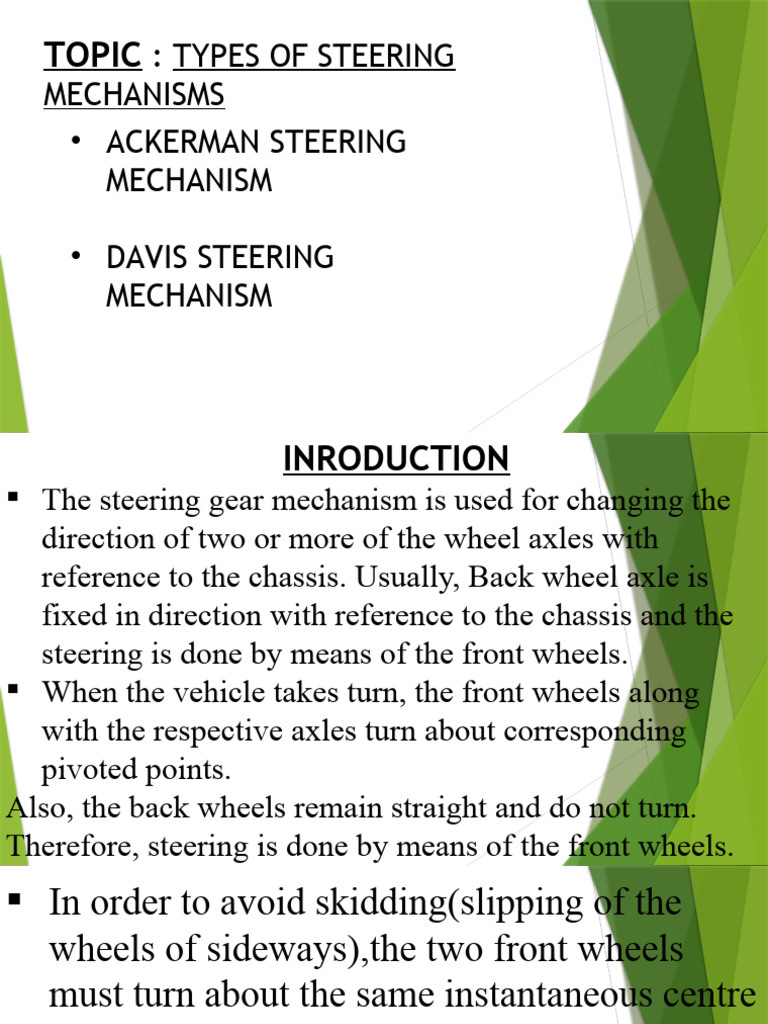 Types of Steering Mechanisms Explained | PDF | Steering | Motor Vehicle