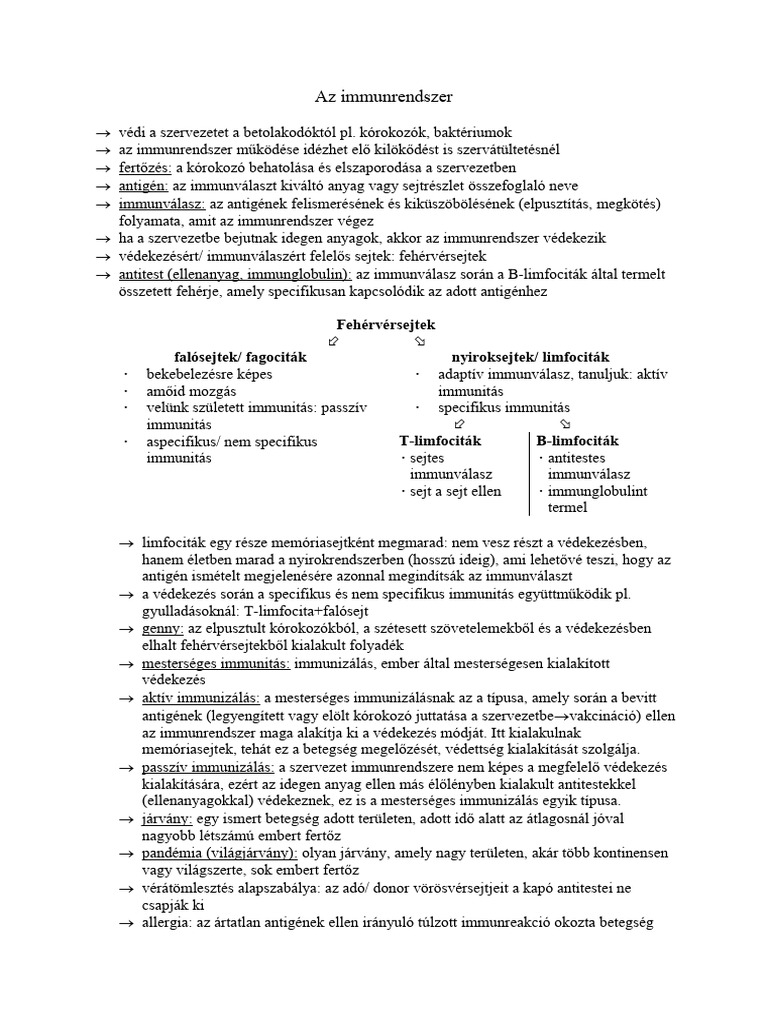 Az Immunrendszer | PDF