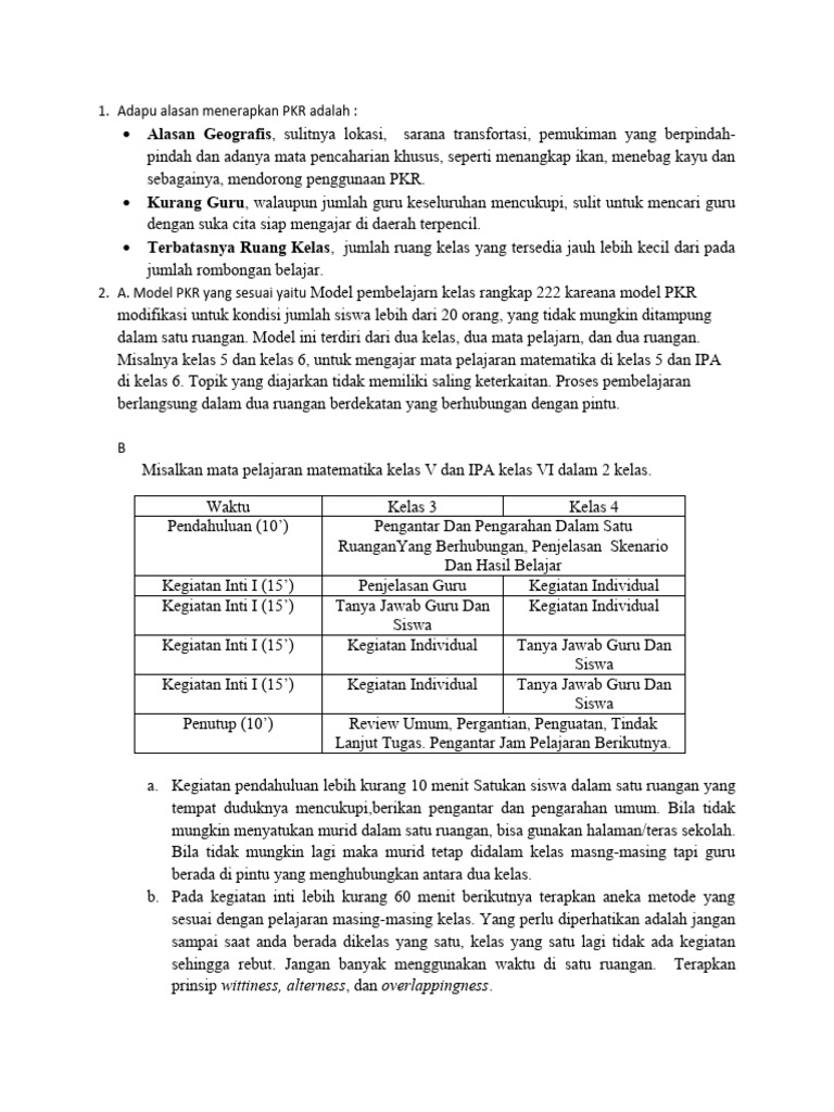 Adapu Alasan Menerapkan PKR Adalah | PDF