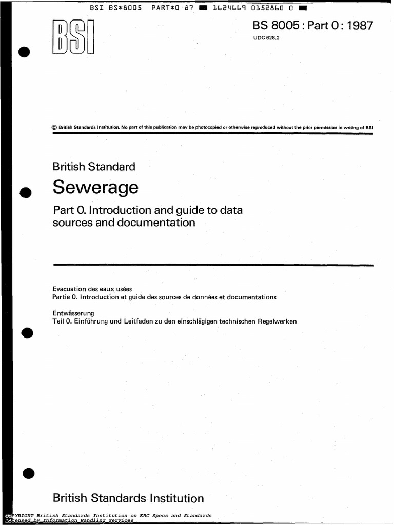 BS 8005-0 | PDF | Sewerage | Sewage Treatment