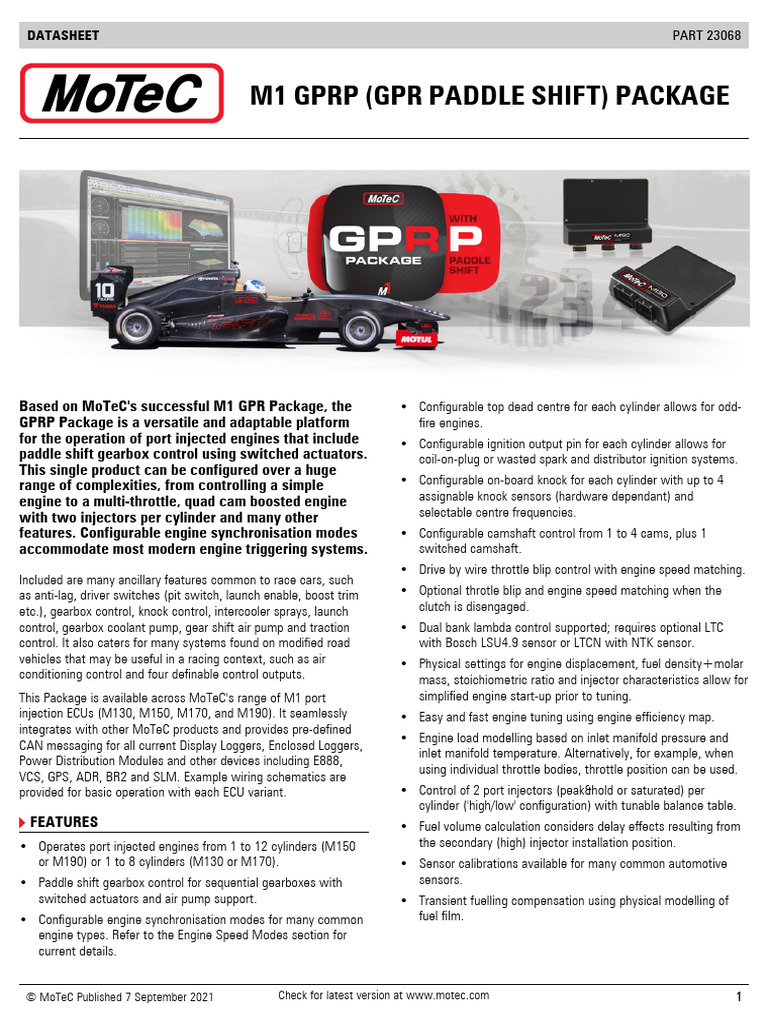 CDS23068 GPRP M1 Package | PDF | Throttle | Manual Transmission