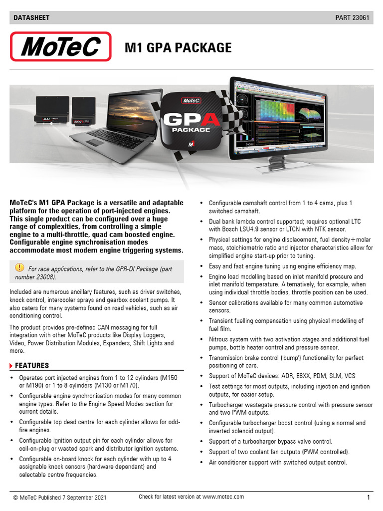 CDS23061 GPA M1 Package | PDF | Throttle | Ignition System