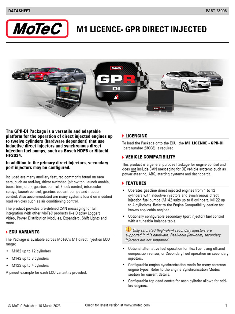 MoTeC M1 GPR Direct Injection Overview | PDF | Throttle | Ignition System