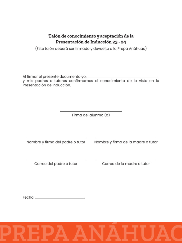 01 Acuse Presentación de Inducción | PDF