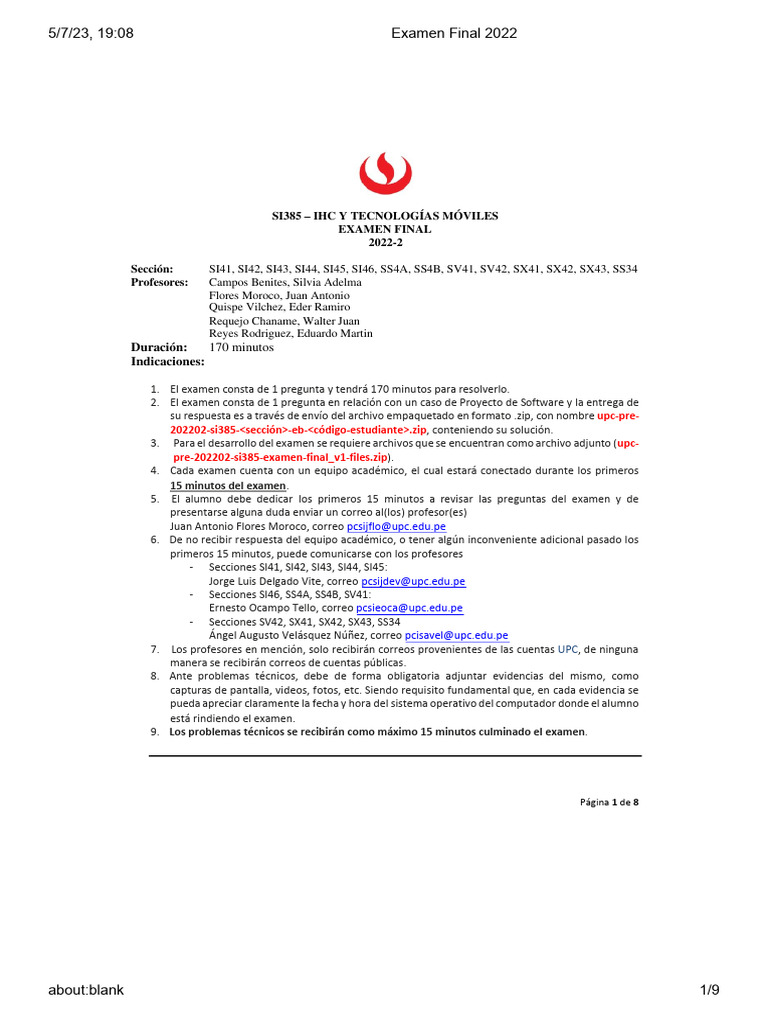 Examen Final - IHC 2022-II | PDF | Hipervínculo | HTML