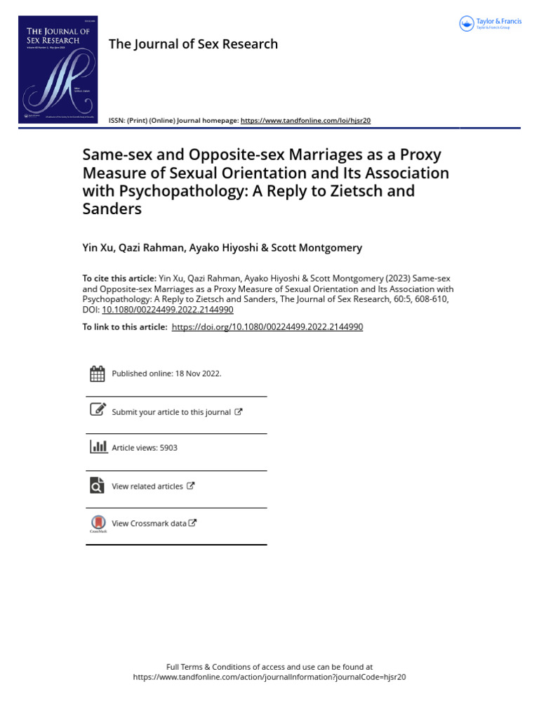 04 Same Sex And Opposite Sex Marriages As A Proxy Measure Of Sexual Orientation And Its