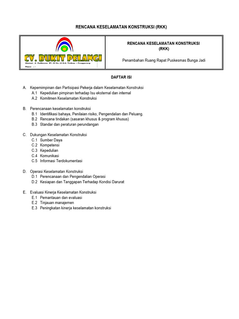 RKK Cv. Bukit Pelangi | PDF