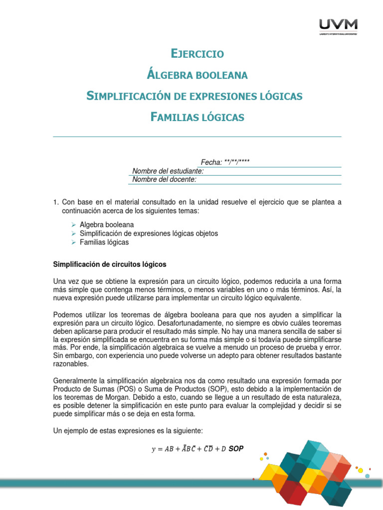 A4 Ejercicio | PDF | Álgebra de Boole | Enseñanza de matemática