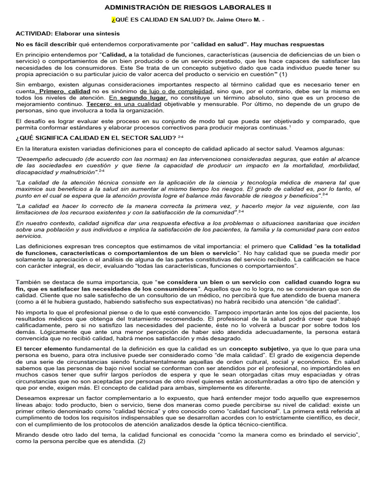 Lectura Previa Calidad en Salud | Descargar gratis PDF | Calidad ... Lectura Previa Calidad en Salud | Descargar gratis PDF | Calidad ...
