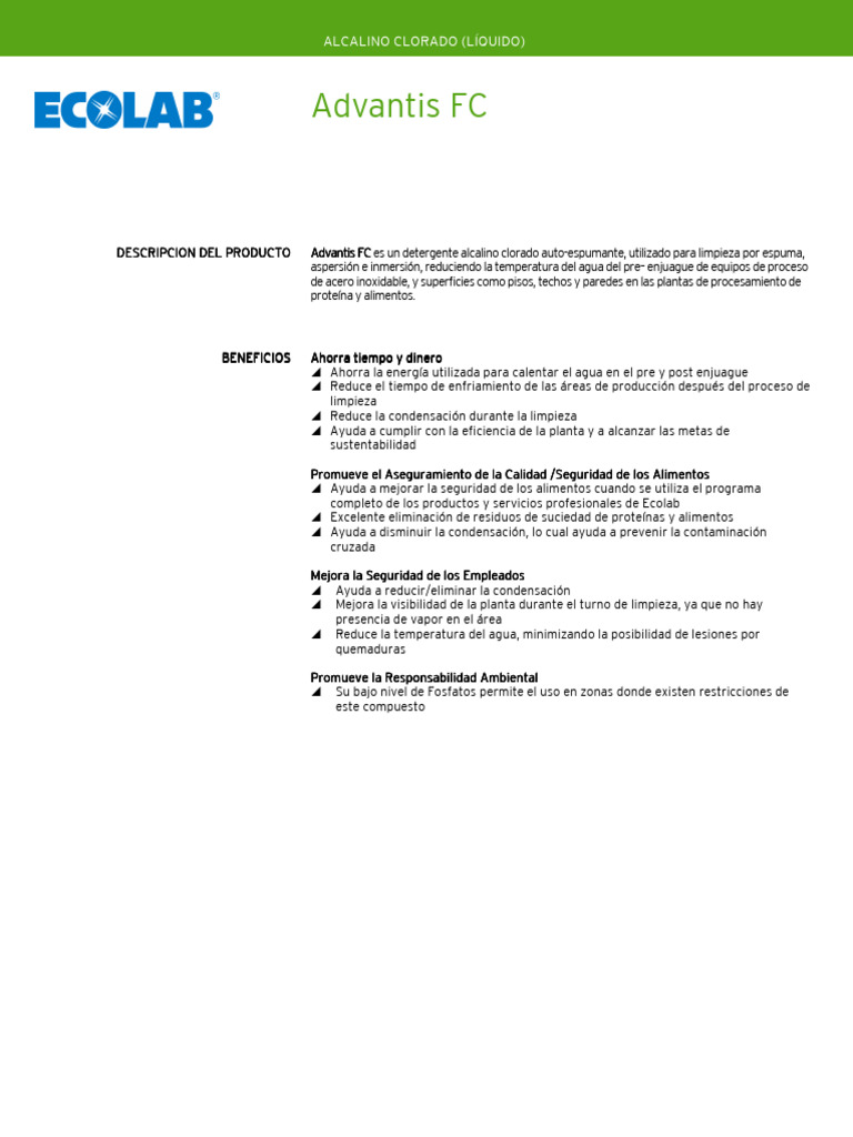 Advantis FC Tech Sheet MX Spanish 2015 | PDF | Agua | Condensación